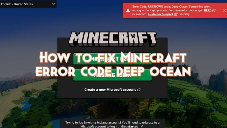 How to fix Minecraft Error Code Deep Ocean - Pillar Of Gaming
